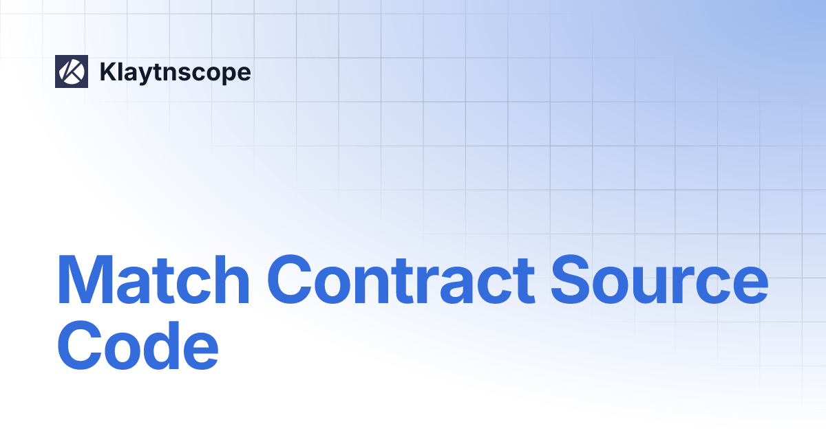 Match Contract Source Code | Klaytnscope